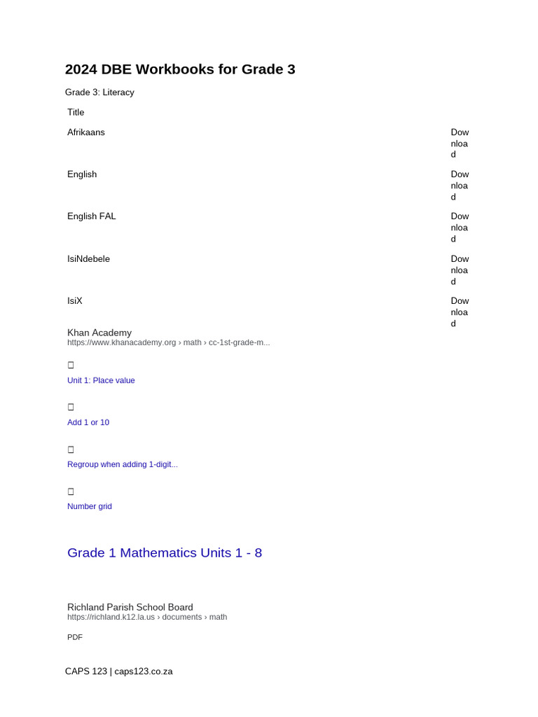 2024 DBE Workbooks For Grade 3 | PDF | Worksheet