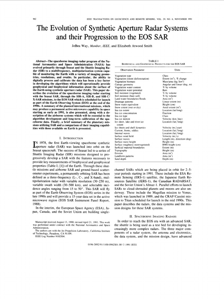 Evolution of Spaceborne SAR Systems | PDF | Space Shuttle | Antenna (Radio)