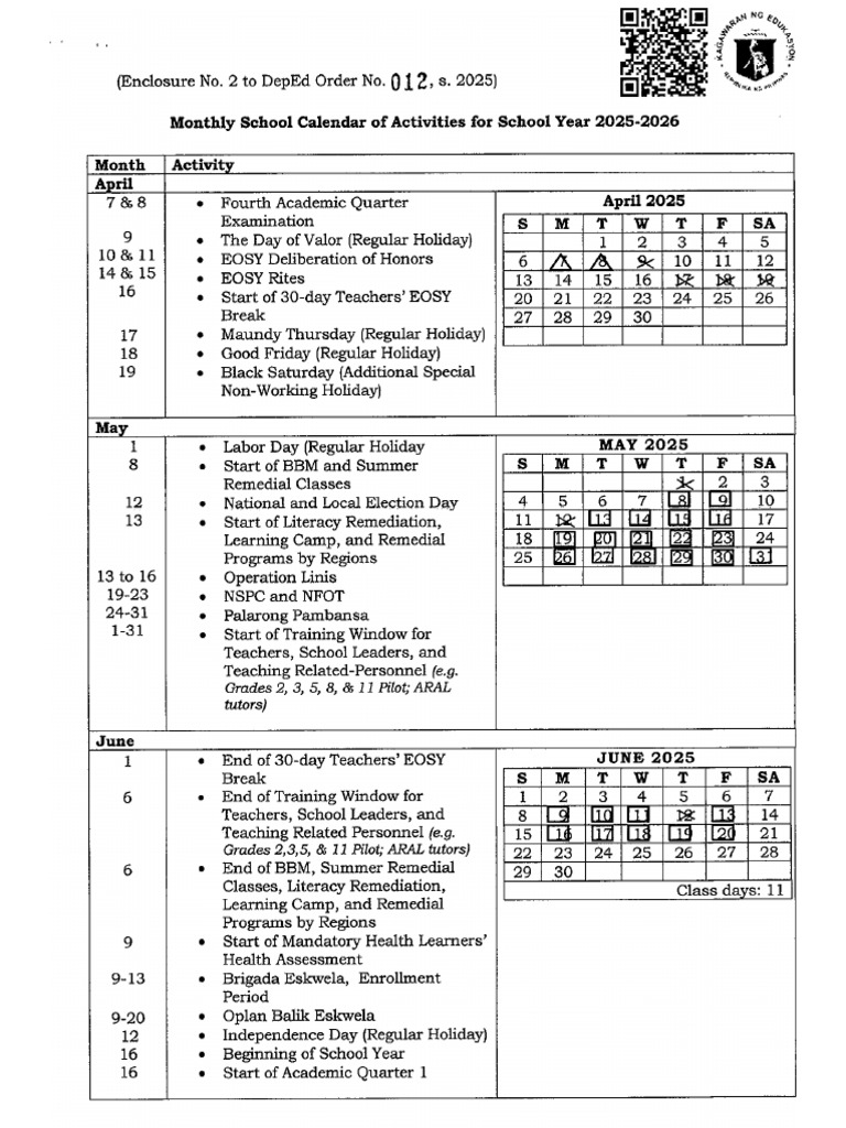 School Calendar | PDF
