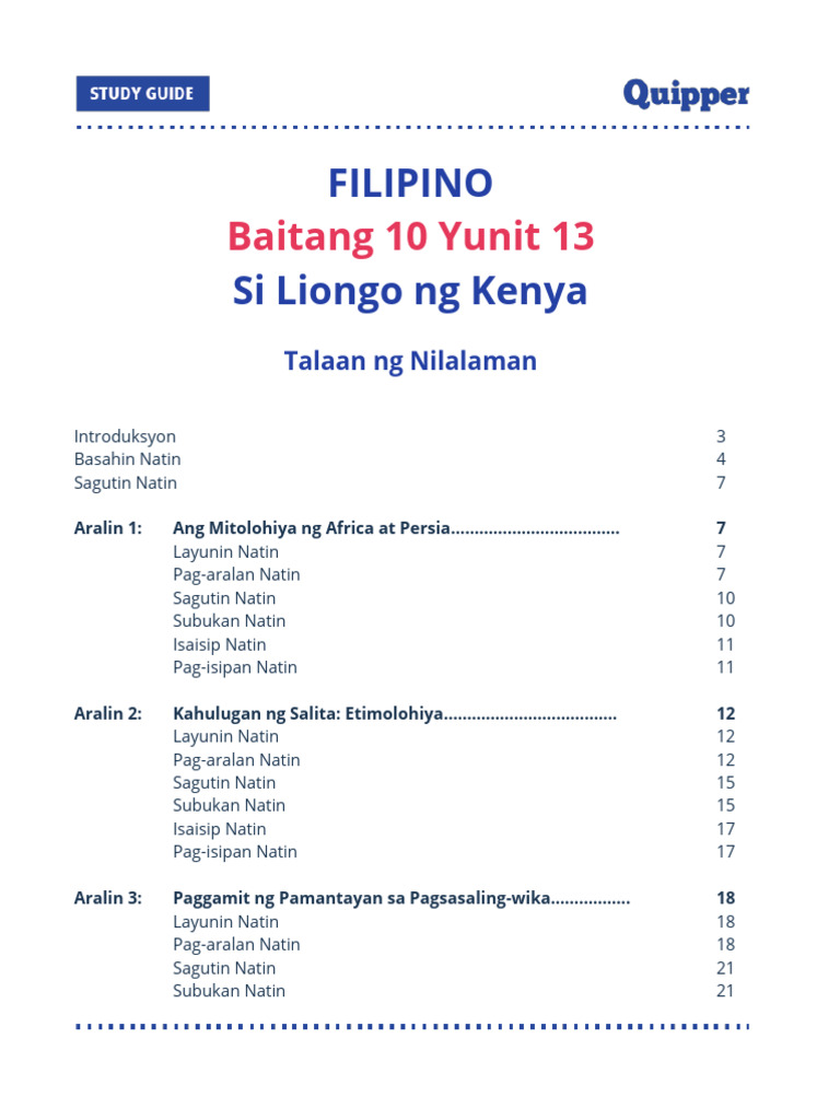 3rd QTR Aralin 1 Si Liongo NG Kenya | PDF