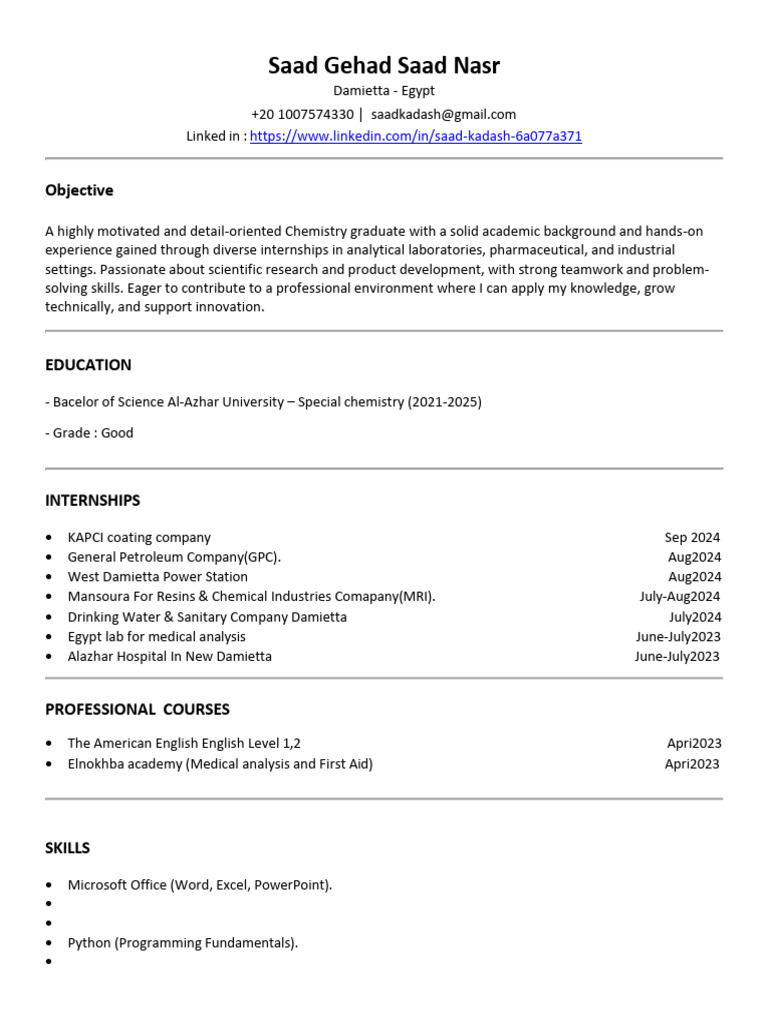 Saad CV | PDF