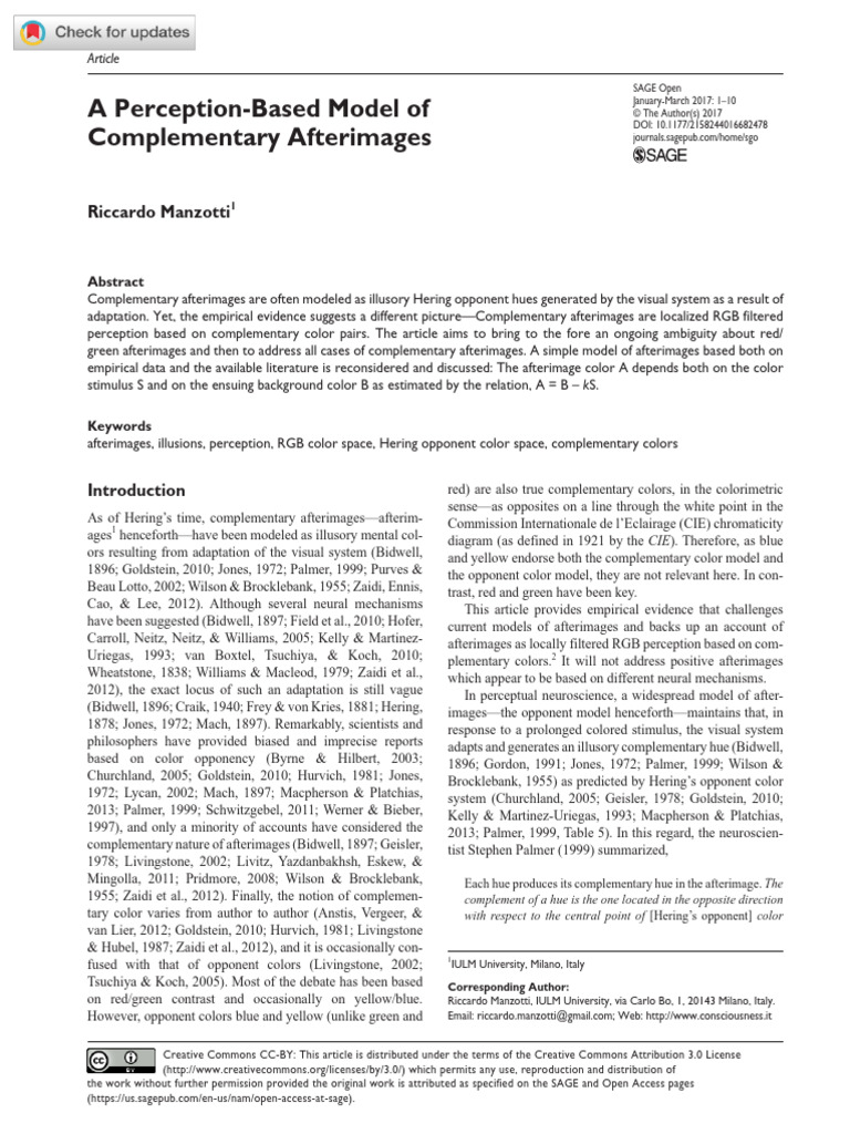 Manzotti - 2017 - A Perception-Based Model of Complementary Afterimages ...