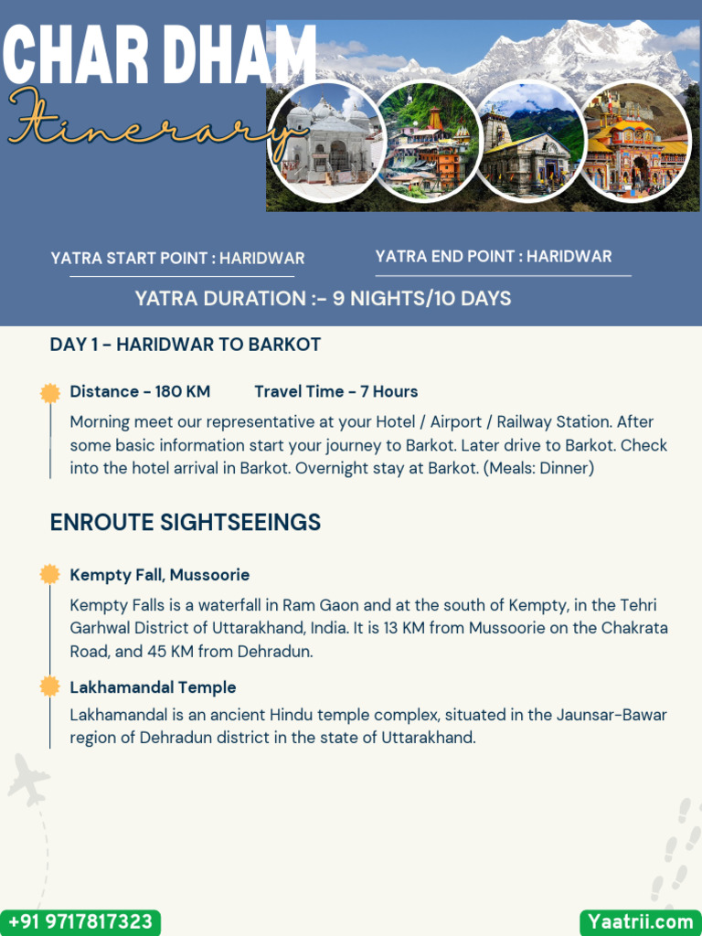 Haridwar to Char Dham Yatra Guide | PDF