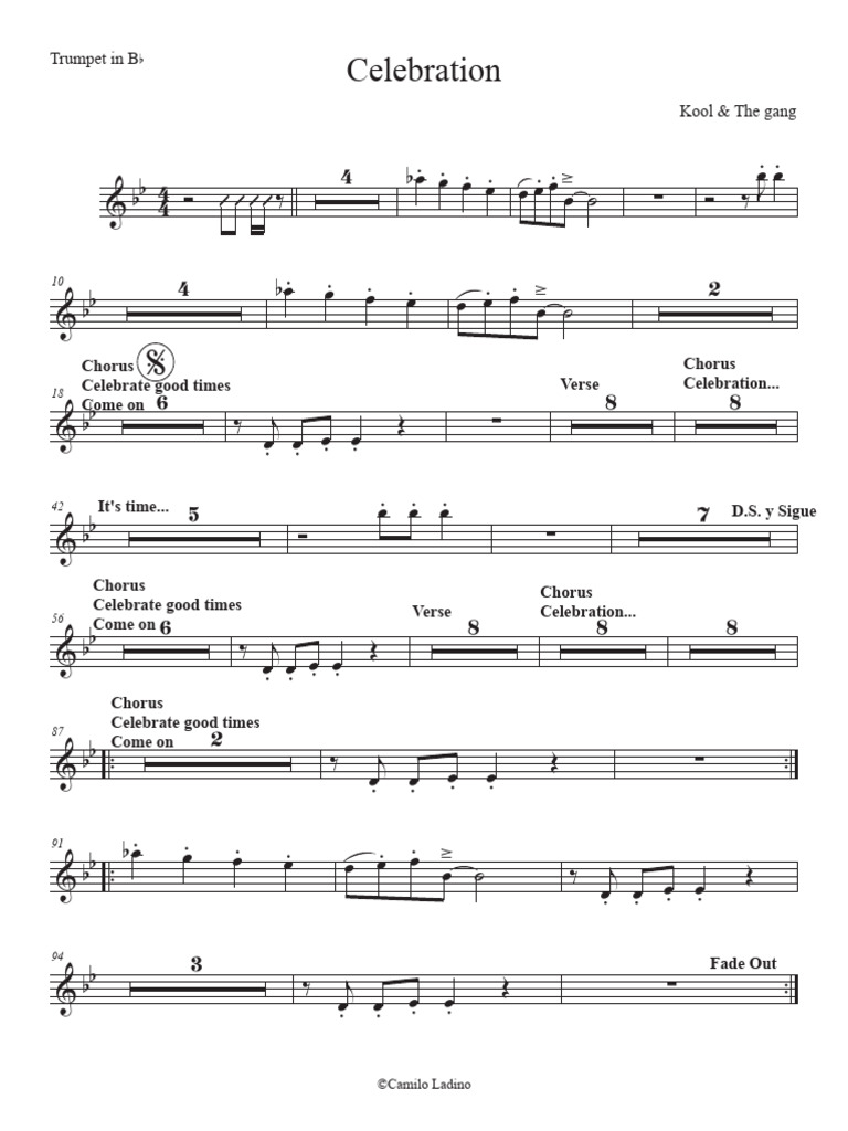 Celebration Sheet Music for Trumpet | PDF