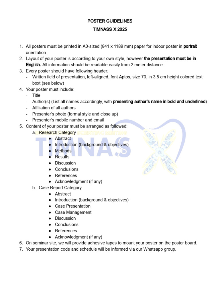 Poster Guidelines for TIMNASS X 2025 | PDF | Chess Openings | Chess Theory