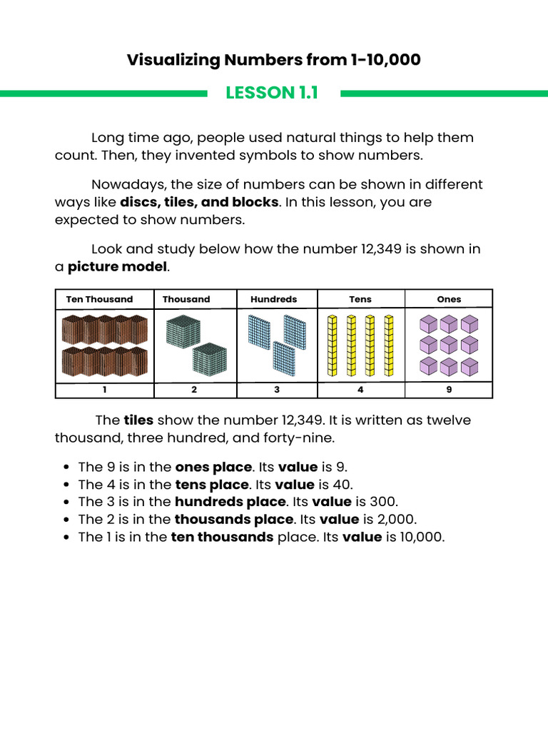 Place Value of Whole Numbers 1.2 | PDF