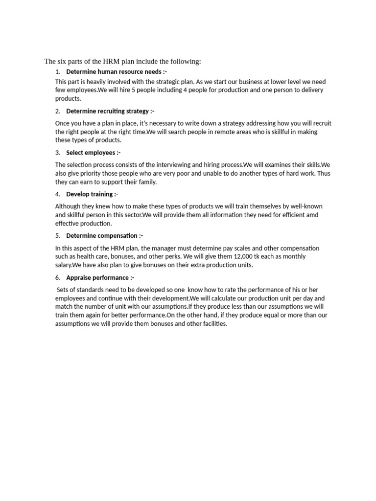 Human Resources Management Plan | PDF