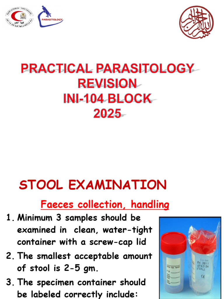 Ini Parasitology Final2 Revision 25 | PDF | Staining | Human Feces