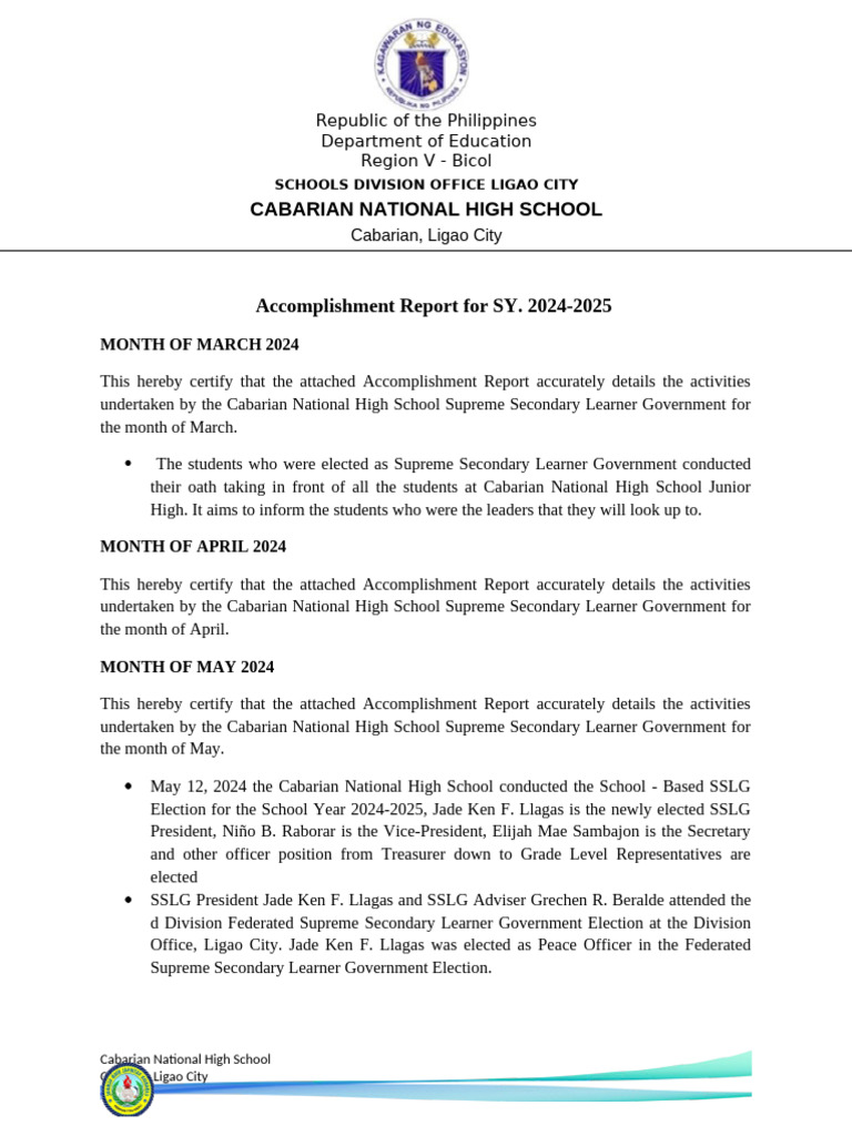 Accomplishment | PDF