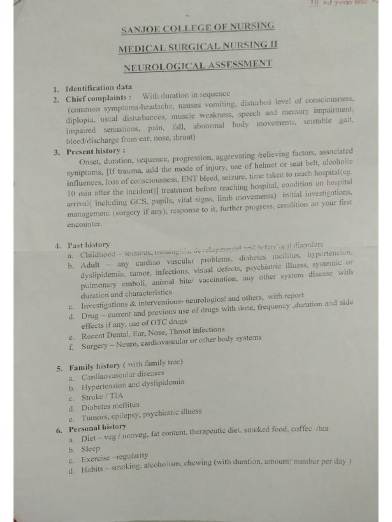 Neuro Assessment | PDF