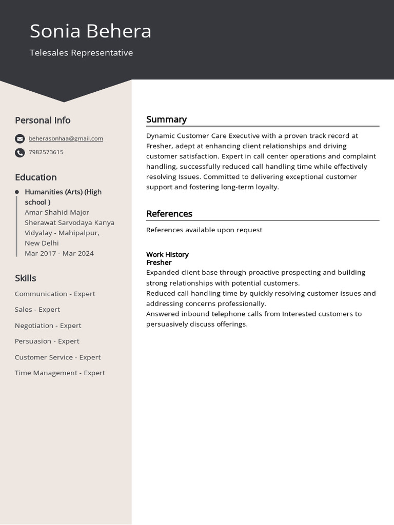 CV - Sonia Behera | PDF