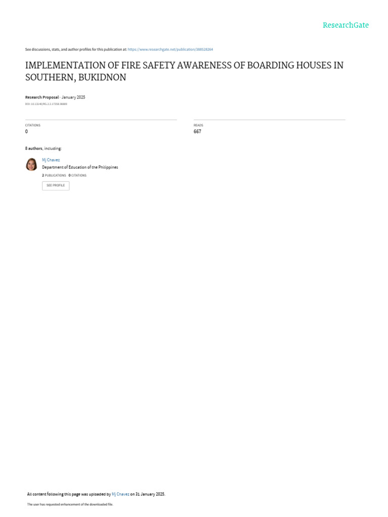 Fire Safety Awareness in Bukidnon Boarding Houses | PDF | Fire Safety ...
