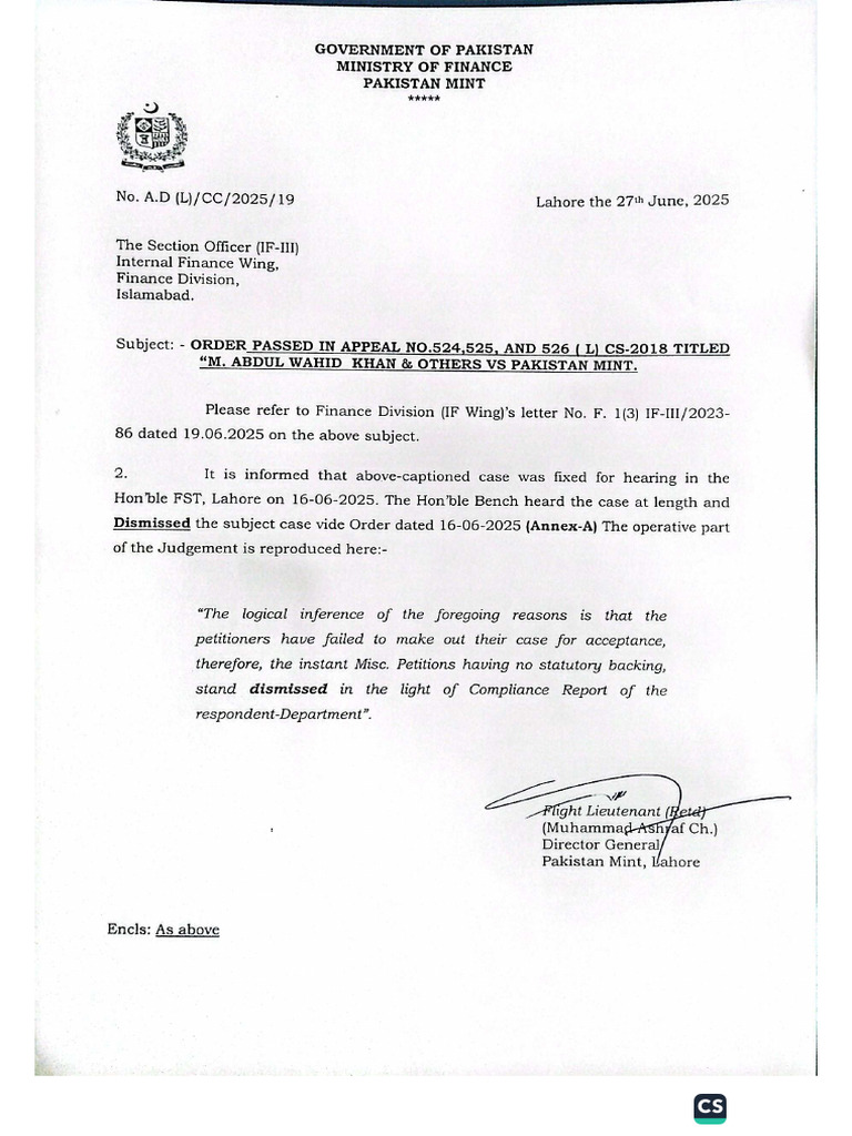 Order Passed in Appeal No.524,525, and 256 (L) CS-2018 Titled M. Abdul ...