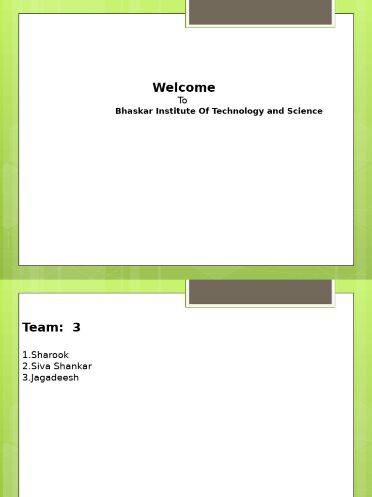 Welcome: Bhaskar Institute of Technology and Science | PDF