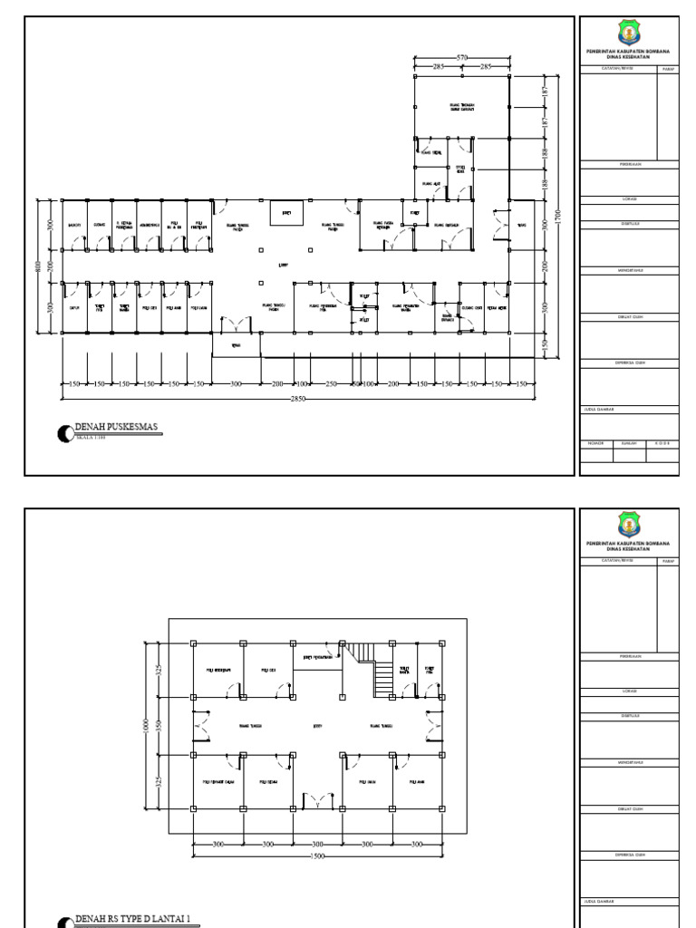 Denah Rumah Sakit Tipe D Lantai 1-2 | PDF