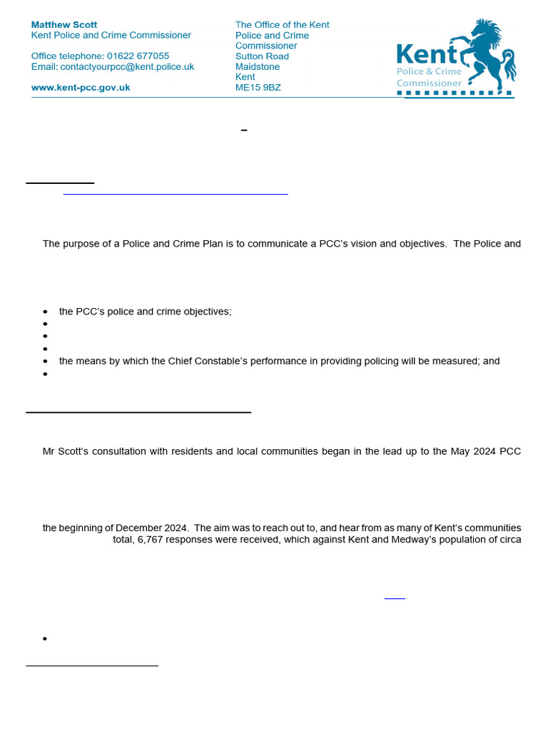 Kent Police Crime Plan 2025-2029 | PDF | Crimes | Crime & Violence