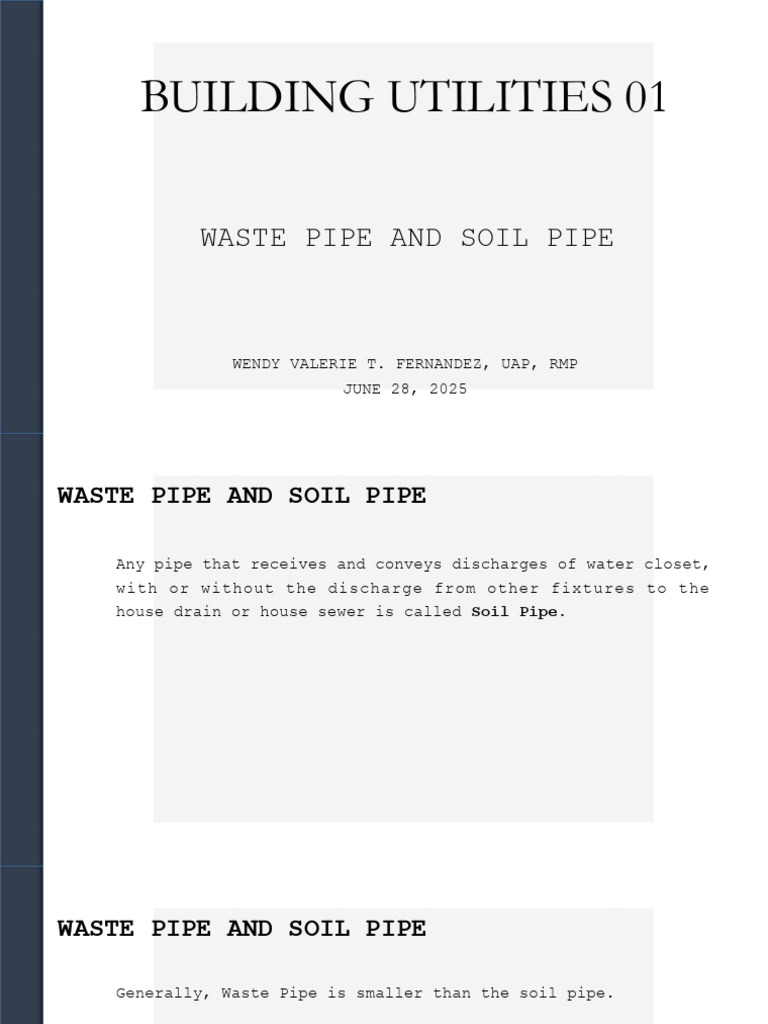 Module 5. Waste and Soil Pipe | PDF | Plumbing | Pipe (Fluid Conveyance)