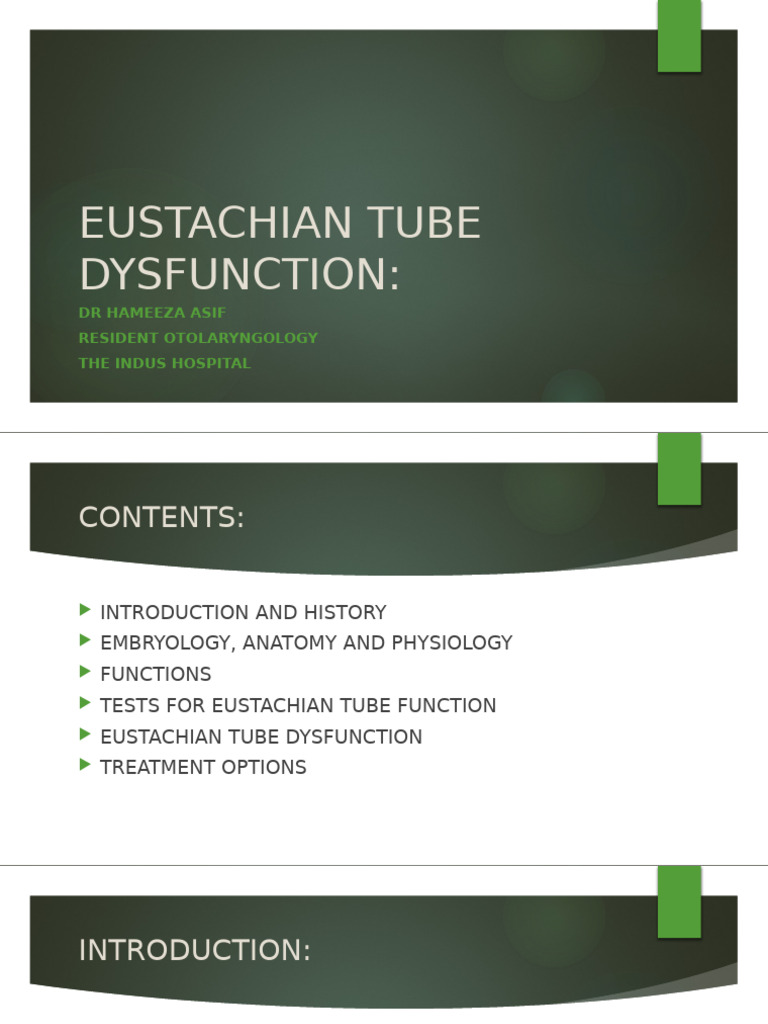 Eustachian Tube Dysfunction | PDF | Human Head And Neck | Primate Anatomy