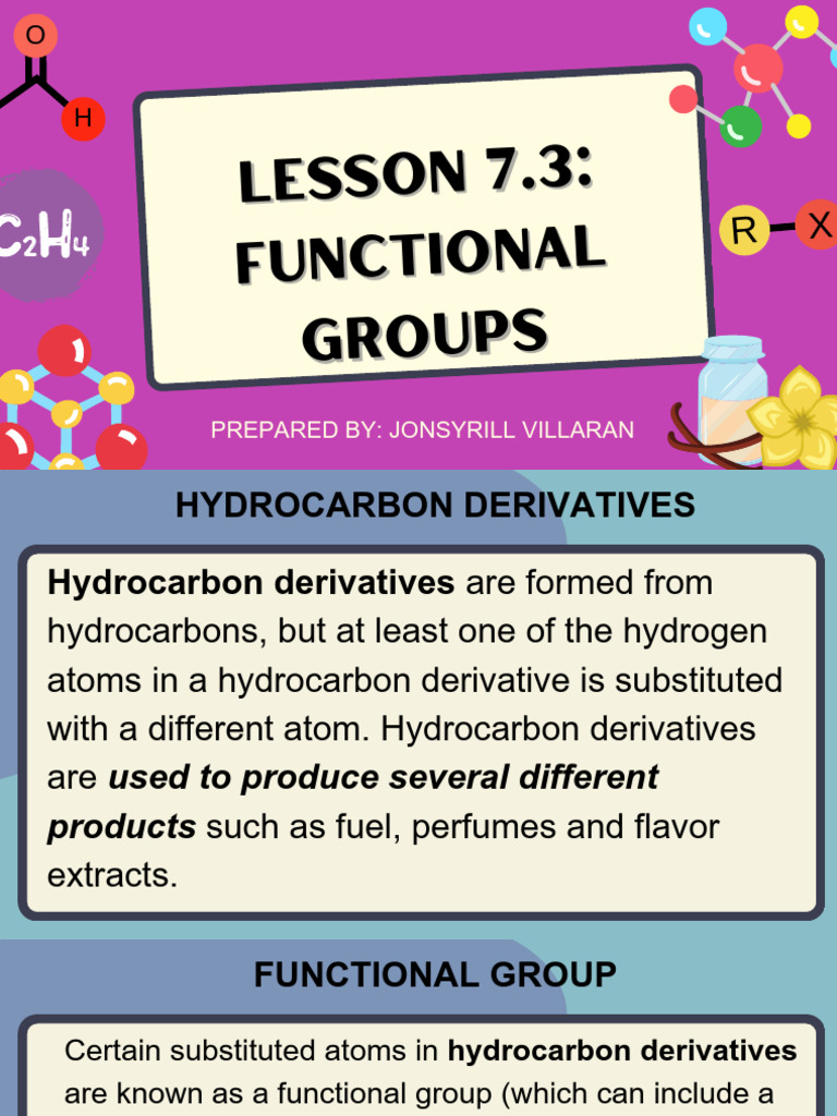 Functional Groups in Hydrocarbon Derivatives | PDF | Carboxylic Acid ...