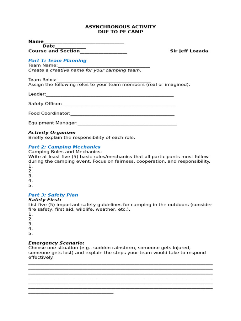 Asynchronous Activity | PDF