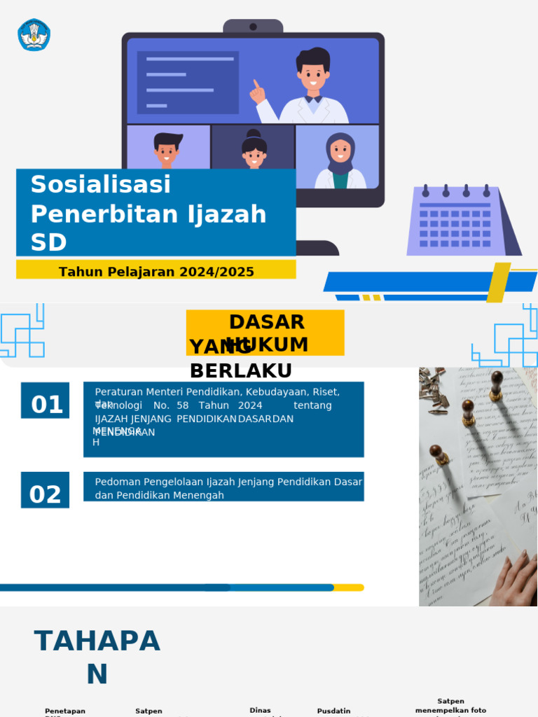 Materi Pembuka Sosialisasi Simulasi E Ijazah SD Tahun 2025 Update | PDF