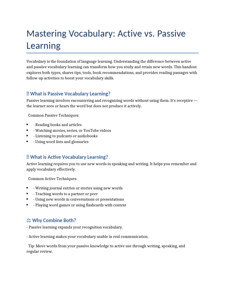 Vocabulary Learning | PDF | Vocabulary | Learning