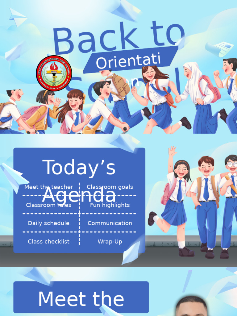 Back To School Classroom Orientation Educational Presentation in Blue ...