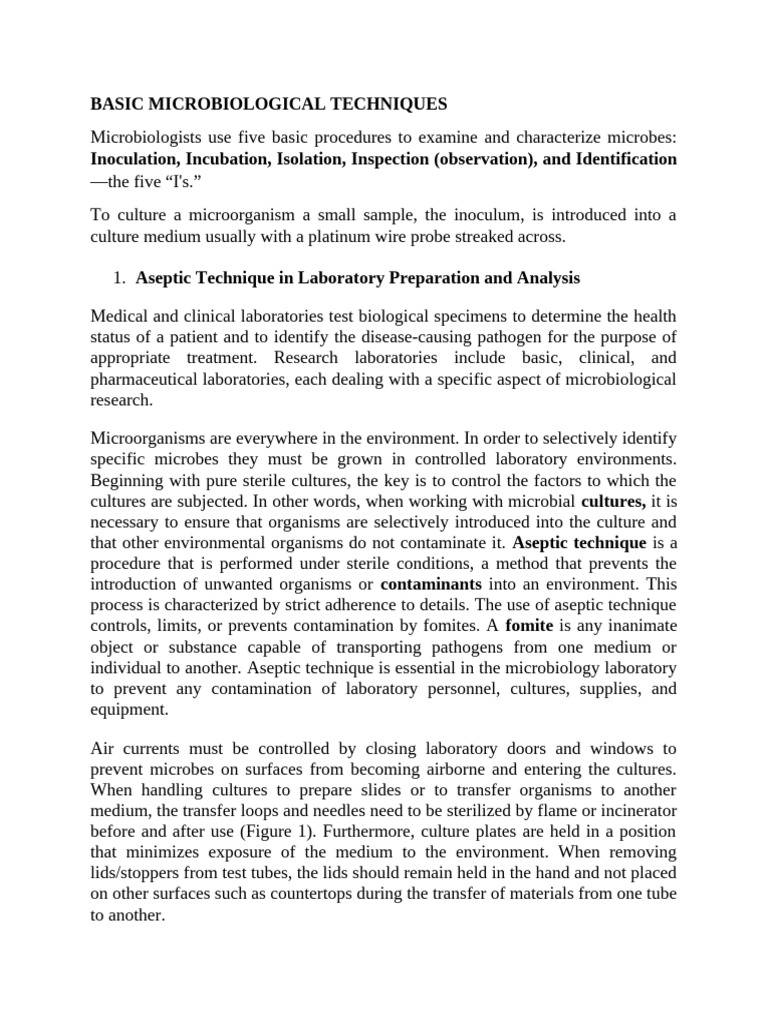 PMB 204. Topic 2. Basic Microbiological Techniques | PDF | Sterilization (Microbiology ...