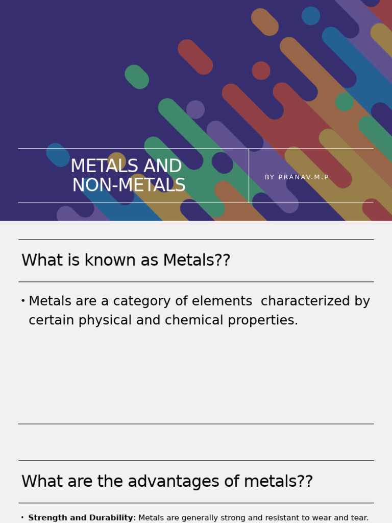 Metal and Non Metal . | PDF | Metals | Chemistry