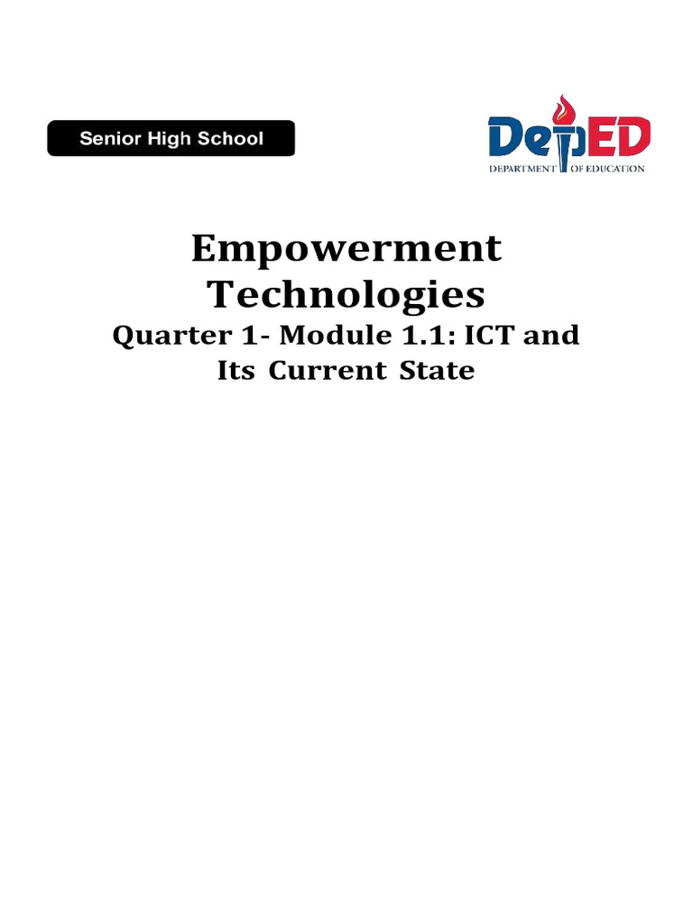 Empowerment Technologies LESSON 1 | PDF | Information And ...