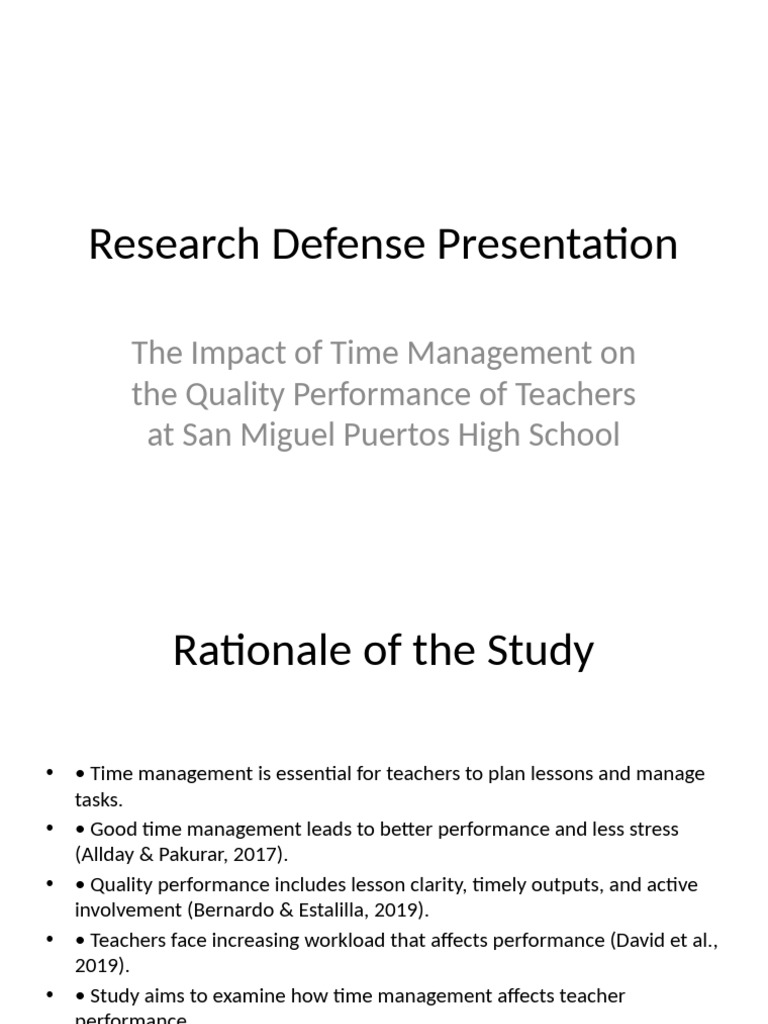 Time Management Research Defense | PDF