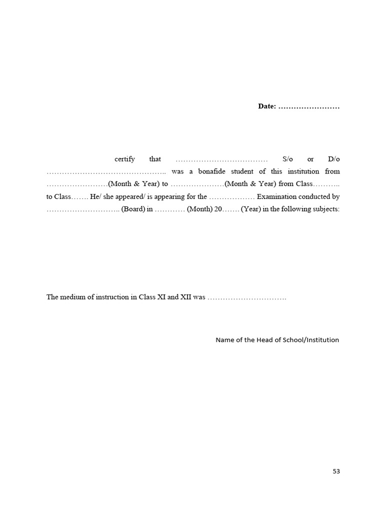 Annexure 11: Study Certificate Format | PDF