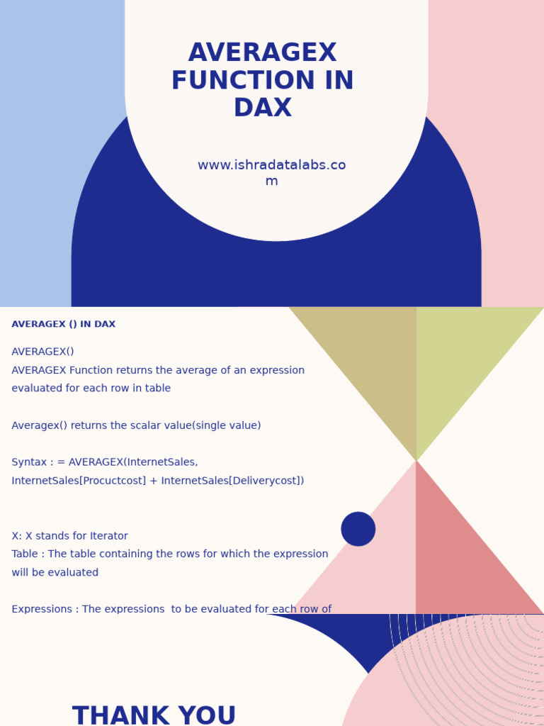 Averagex Function In Dax Pdf