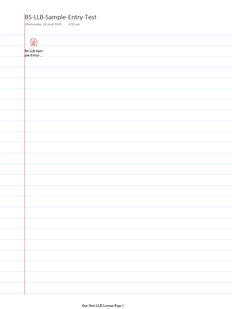 BS-LLB-Sample-Entry-Test GCUL 2025-26 | PDF