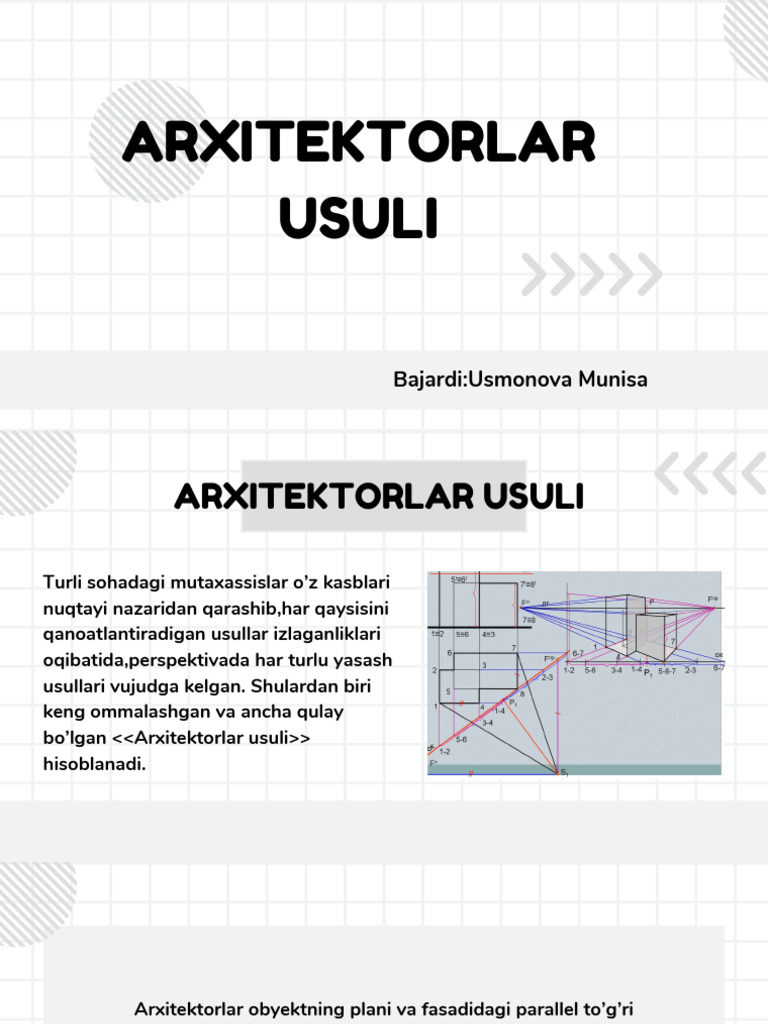Arxitektorlar Usuli. | PDF