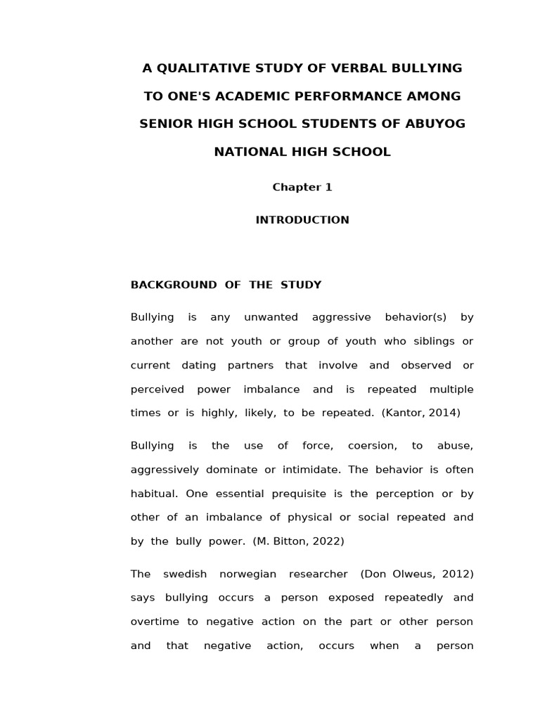 A QUALITATIVE S-WPS Office | PDF | Bullying | Survey Methodology