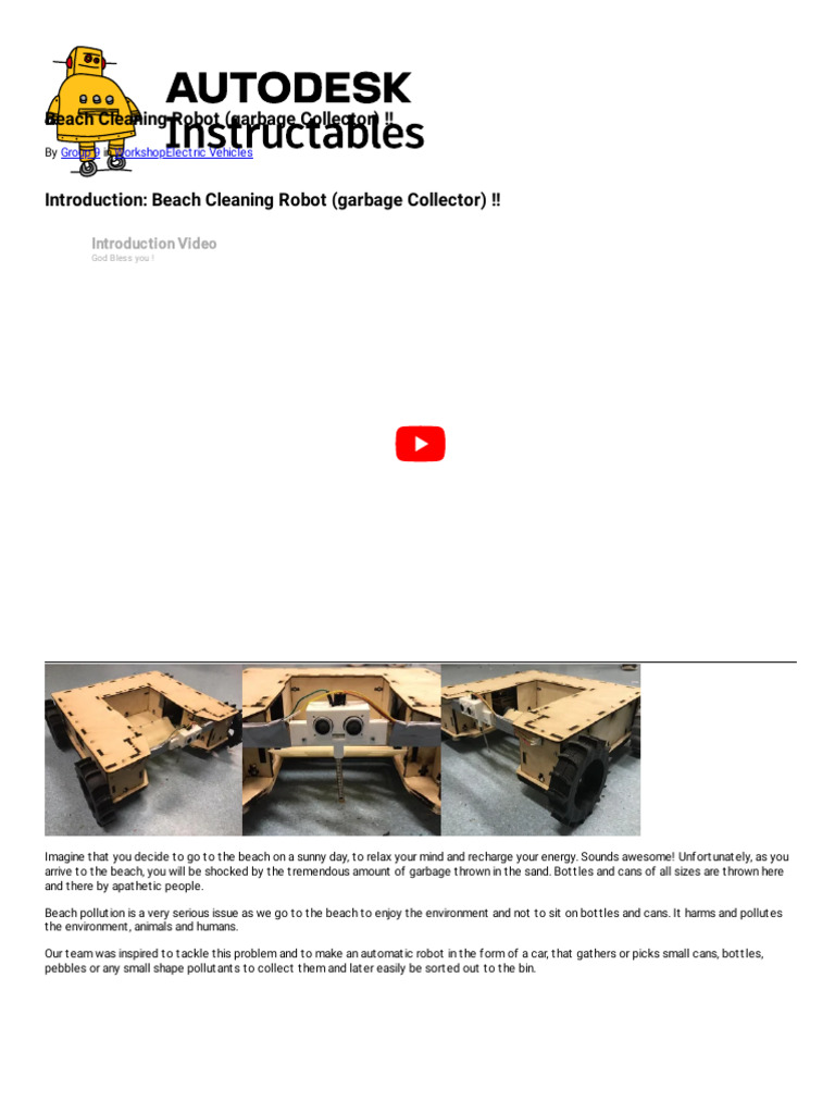 Beach Cleaning Robot (Garbage Collector) !! - 12 Steps - Instructables | PDF