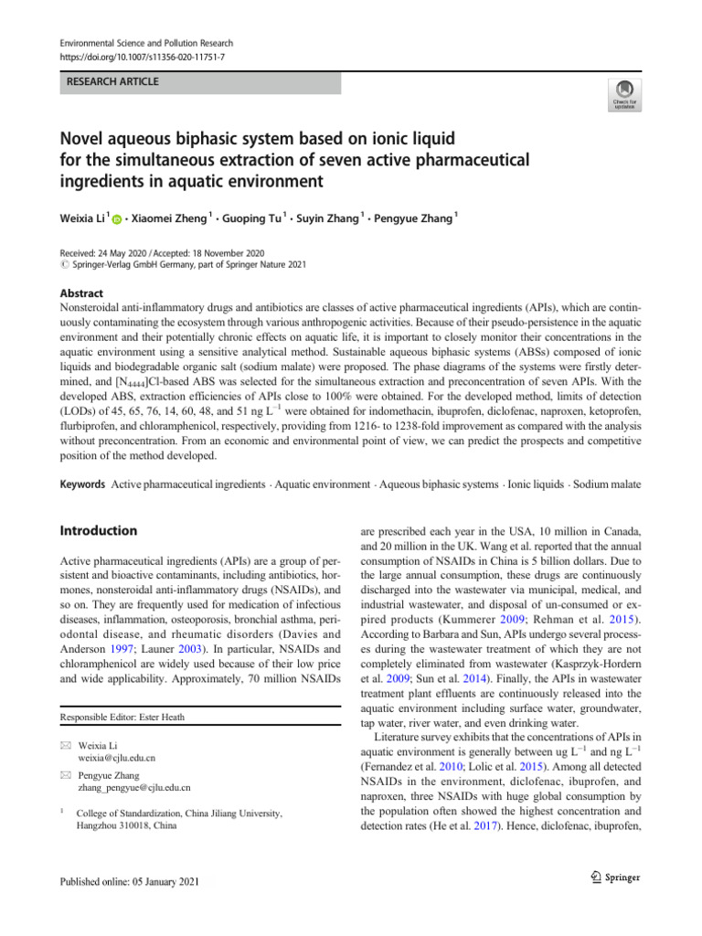 Novel Aqueous Biphasic System Based On Ionic Liquid For The ...
