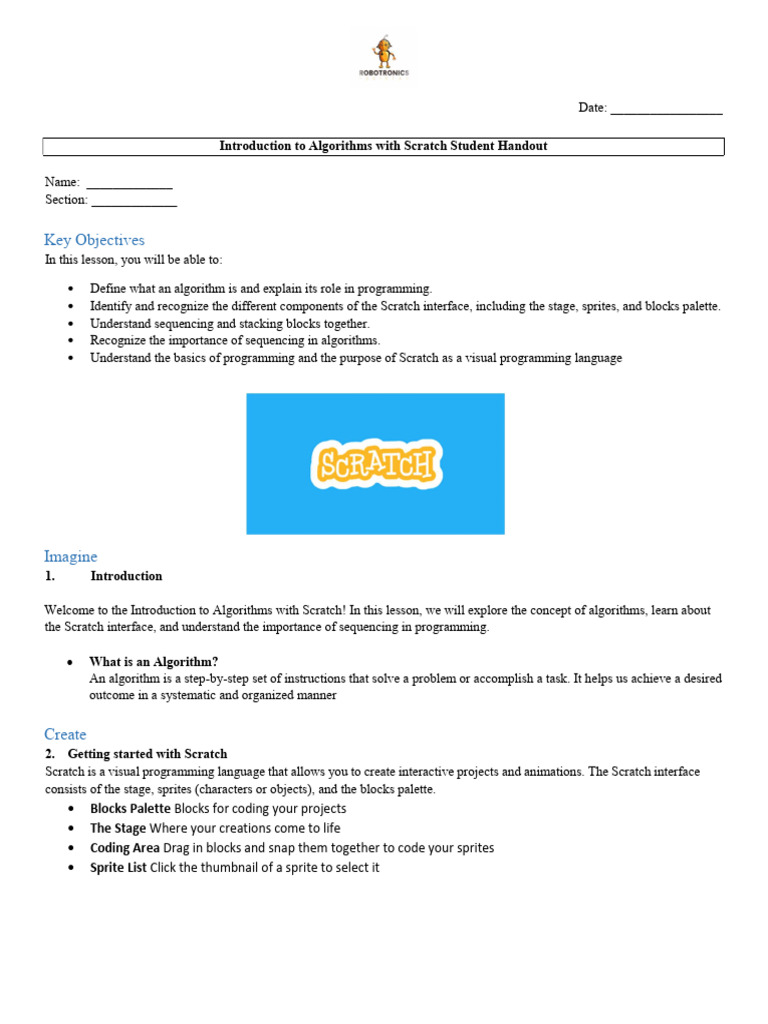 Introduction to Algorithms in Scratch | PDF | Scratch (Programming ...
