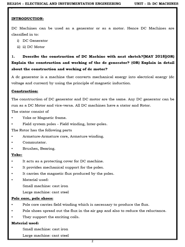 Unit 2 | PDF | Electromagnetic Induction | Electric Motor
