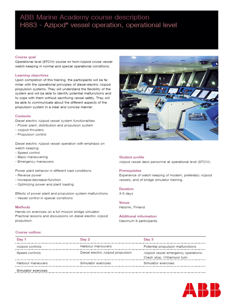 H883 - Azipod Vessel Operation - Operational Level-Revised | PDF ...