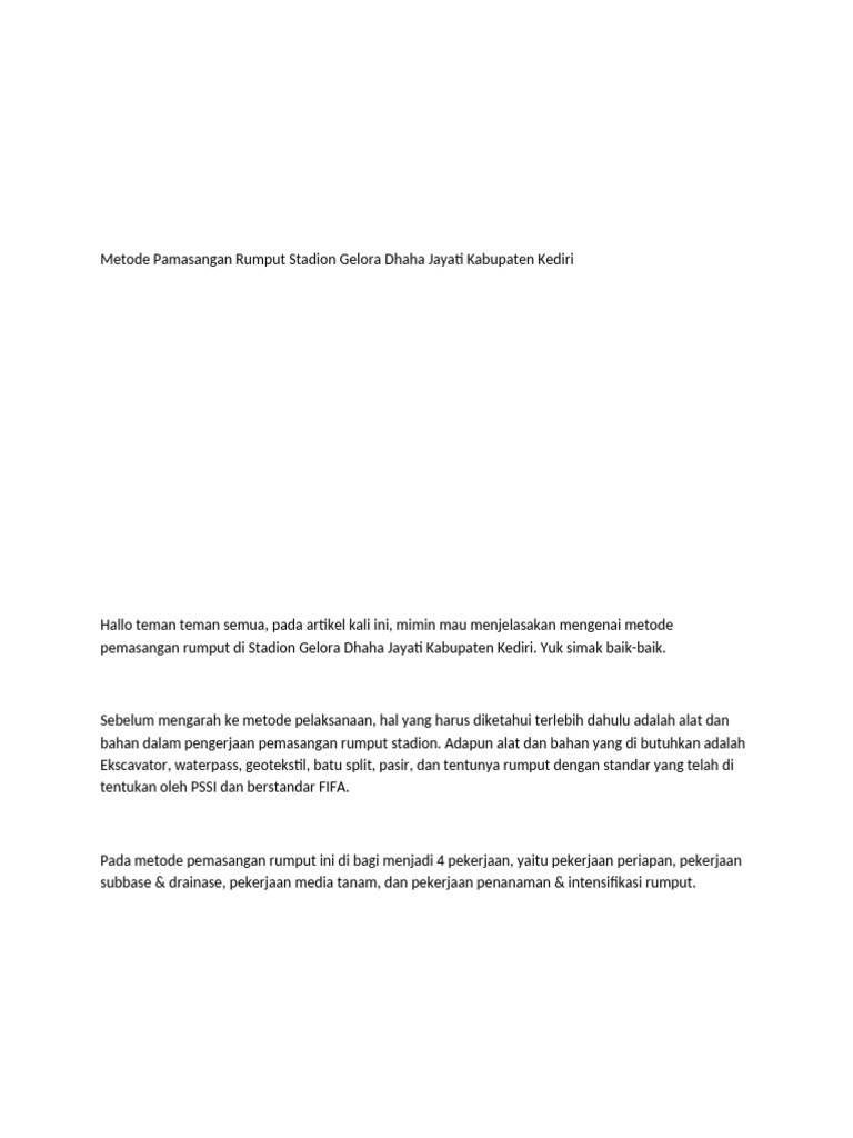 Metode Penanaman Rumput | PDF