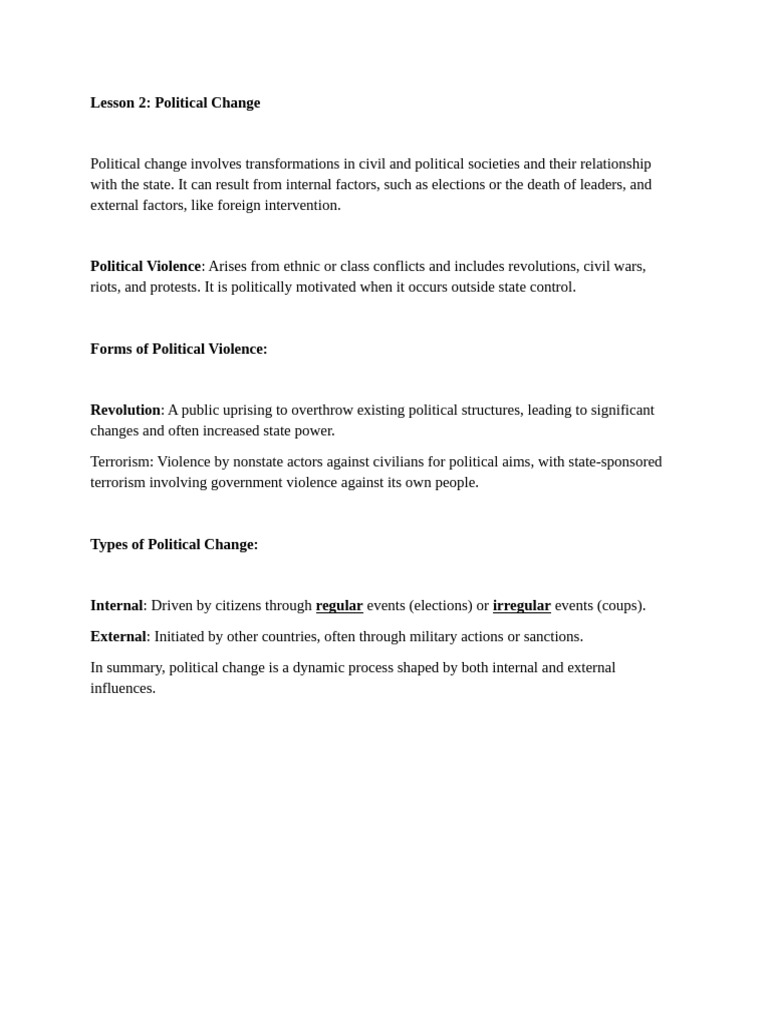 Political Change | PDF