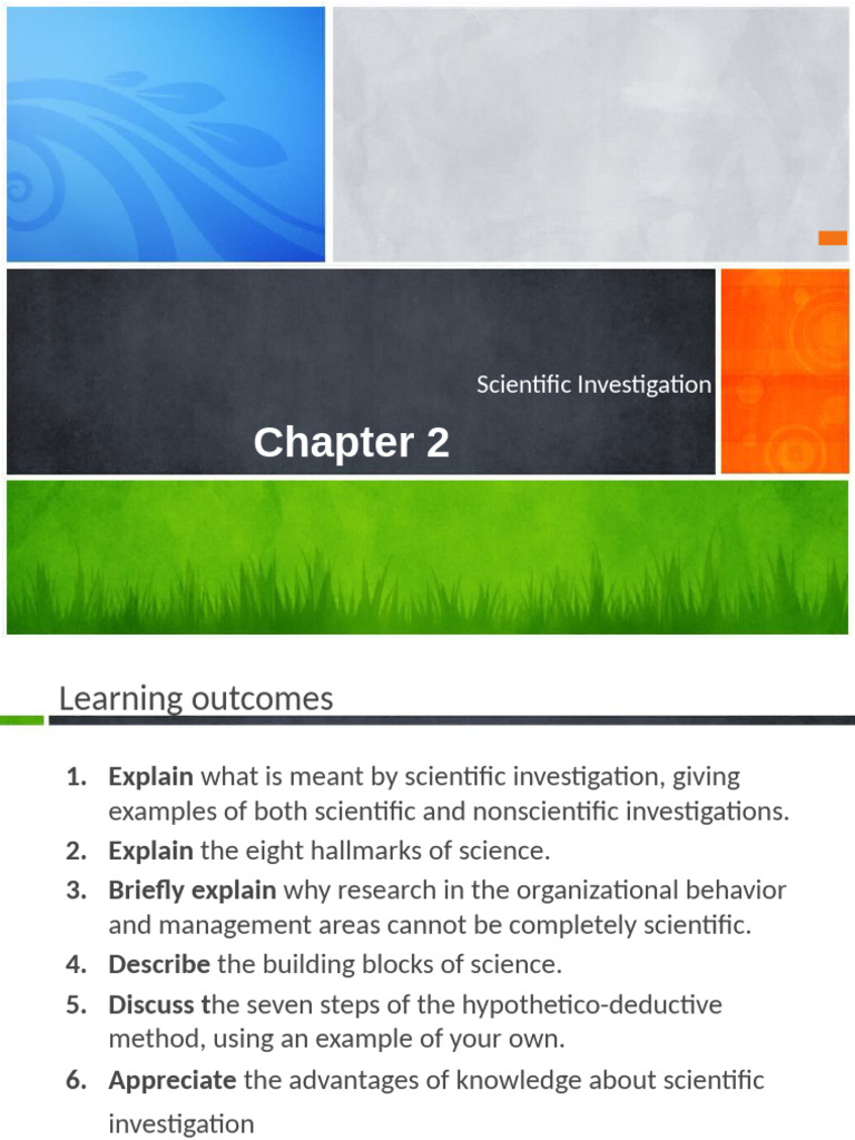 Chapter 2: Scientific Investigation | PDF | Hypothesis | Scientific Method