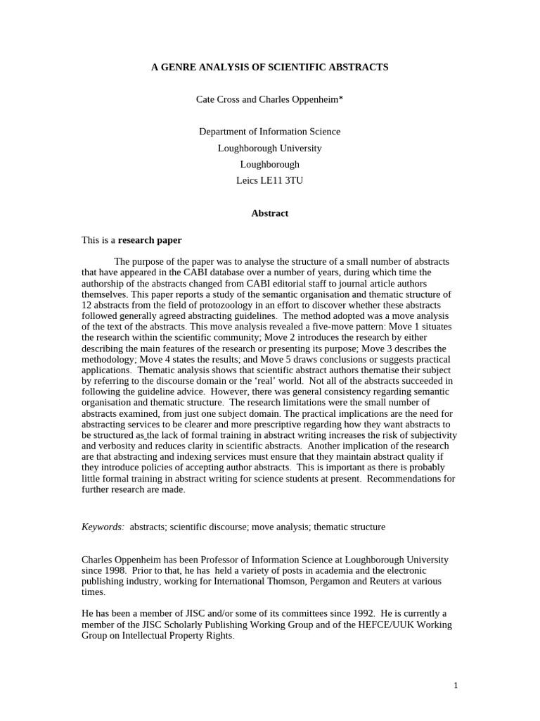 Cate Cross | PDF | Abstract (Summary) | Information