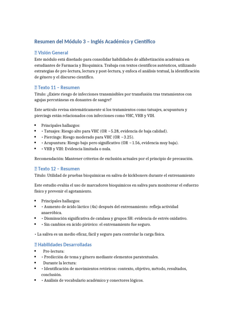Resumen Modulo 3 Ingles | PDF