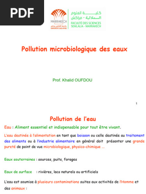 Pollution Microbiologique De L'eau