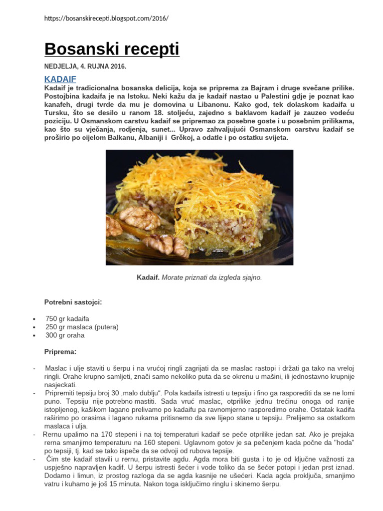 Bosanski Recepti | PDF