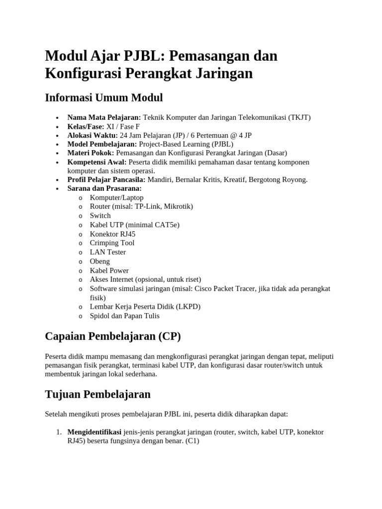Modul Ajar PJBL | PDF