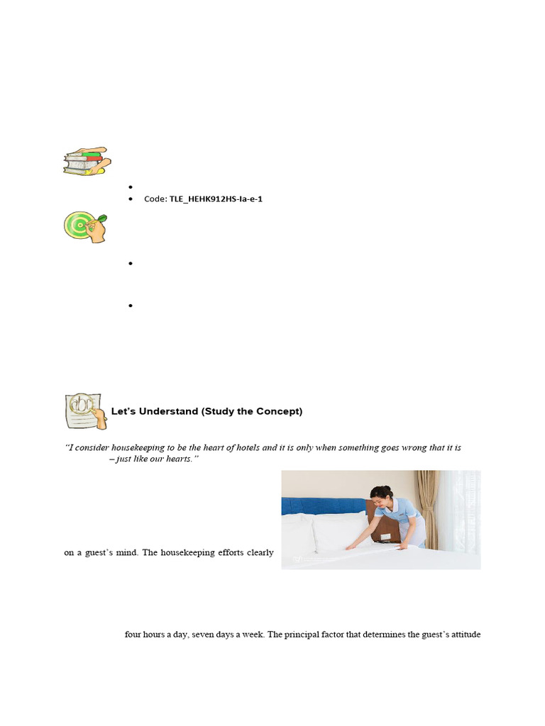 TLE Housekeeping9 Quarter1 Module1 | PDF | Hotel | Housekeeping